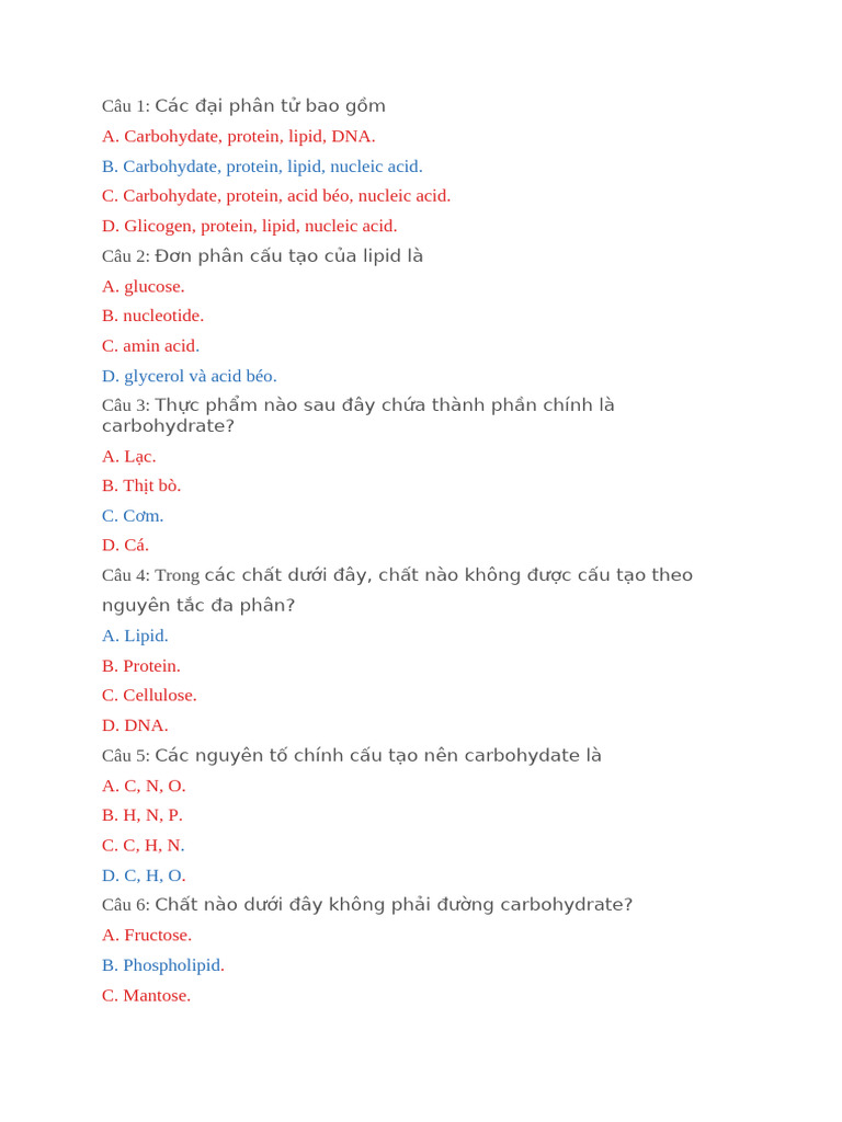 Bài-6 1 - CACBOHIDRAT | PDF