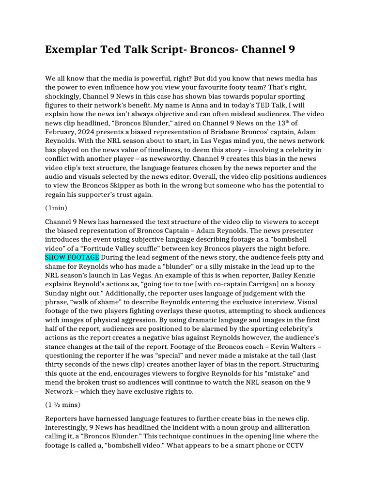 Media Bias in Broncos News Coverage | PDF | News