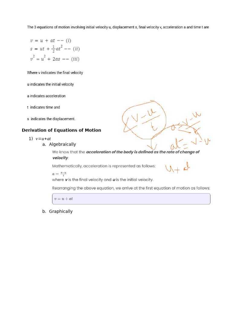 Derivation of Equations of Motion | PDF