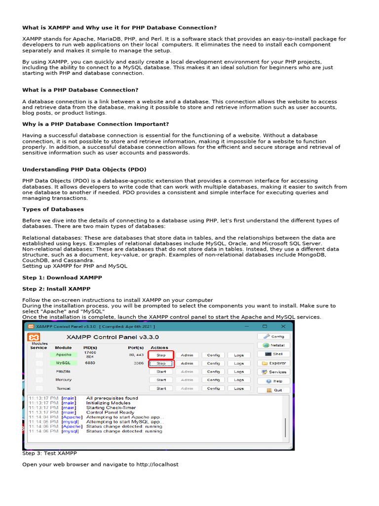 What is XAMPP and Why Use It for PHP Database Connection Dbconnection ...