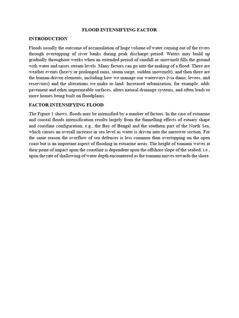 Flood Intensifying Factor | PDF | Flood | Drainage Basin