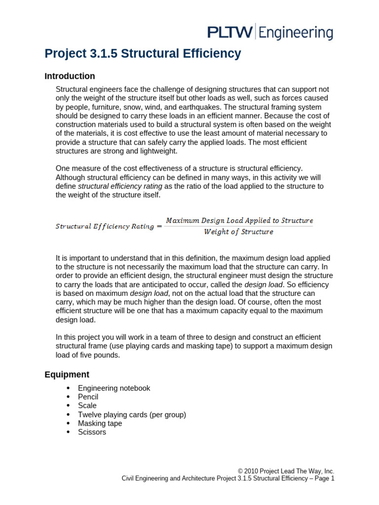 Structural Efficiency in Engineering Design | PDF | Structural Load ...