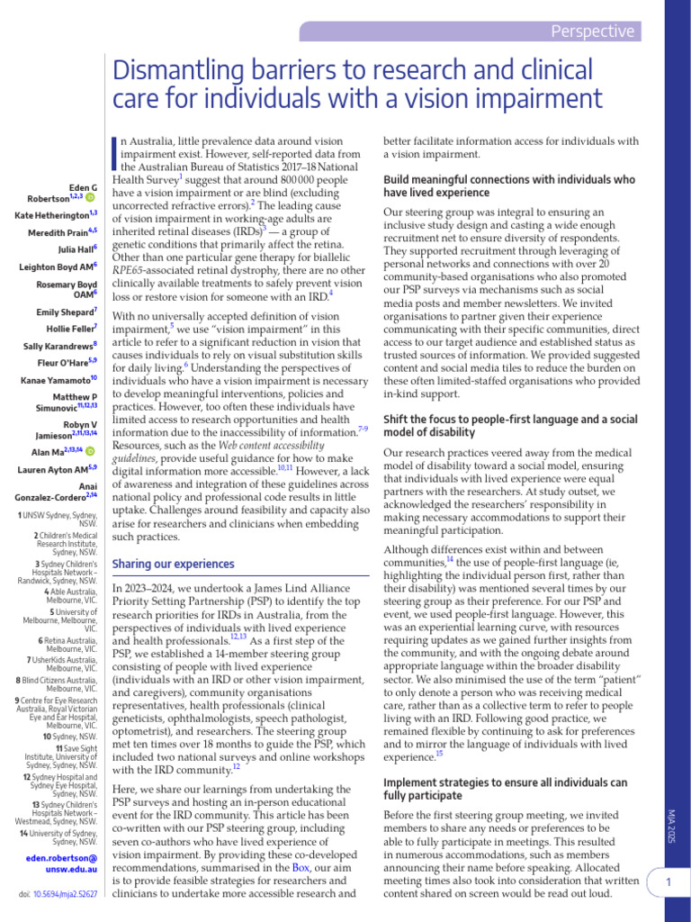 Dismantling Barriers To Research and Clinical Care For Individuals With ...