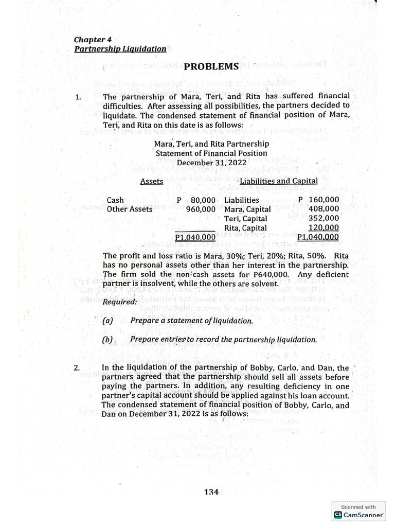 Partnership Liquidation Problems | PDF