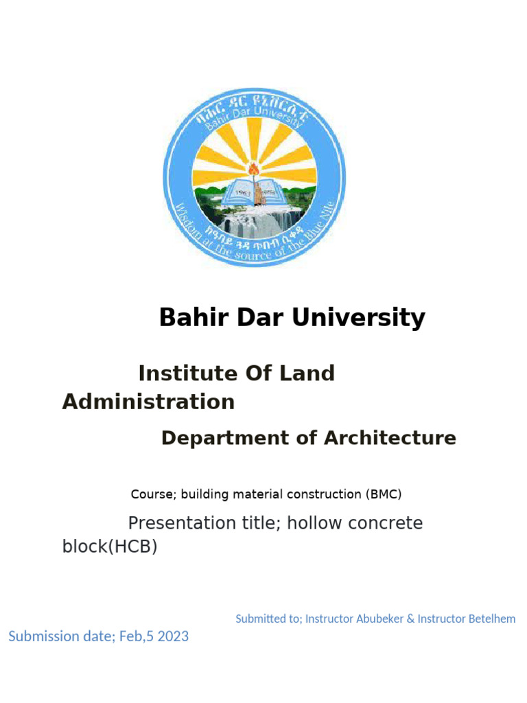 HOLLOW CONCRETE BLOCK (HCB) - Assignment | PDF | Concrete | Masonry