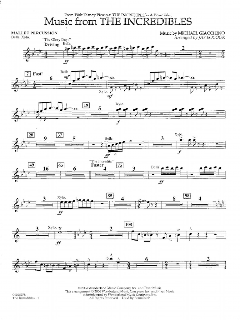 The Incredibles - Percusion | PDF