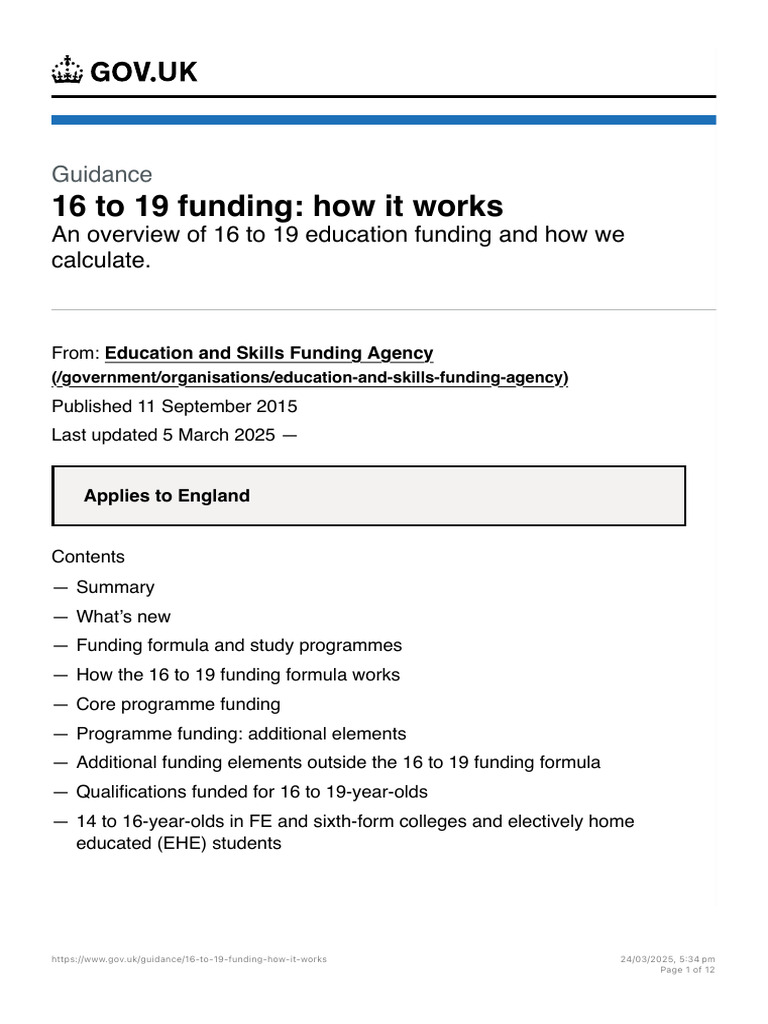 16 to 19 Funding Formula Guide 2025-2026 | PDF