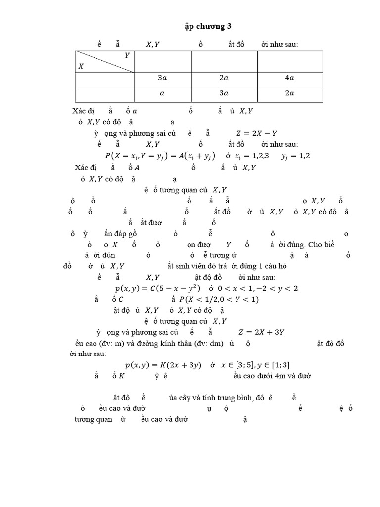 Bai Tap XSTK - Chap3 | PDF