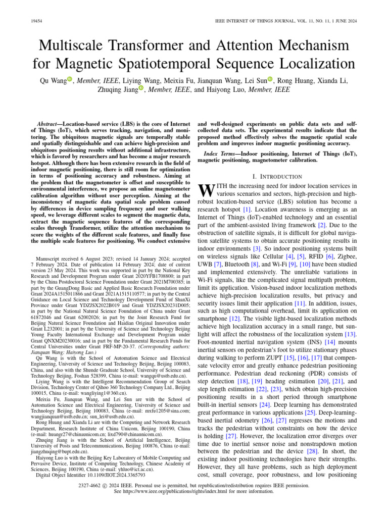 Multiscale Transformer and Attention Mechanism For Magnetic ...