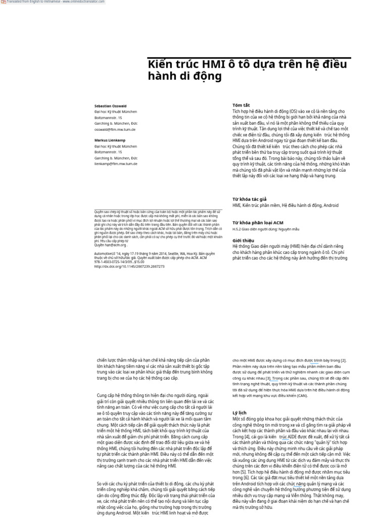 An Automotive HMI Architecture Based On - En.vi | PDF
