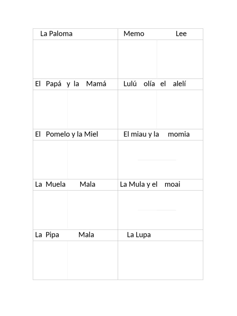 Lectura de Oraciones-lenguaje -Kinder | PDF