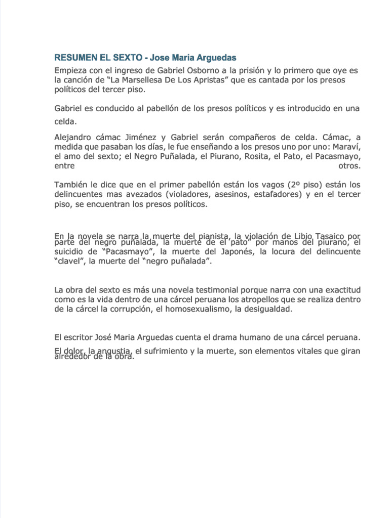 PDF Resumen El Sexto Compress | PDF | Prisión