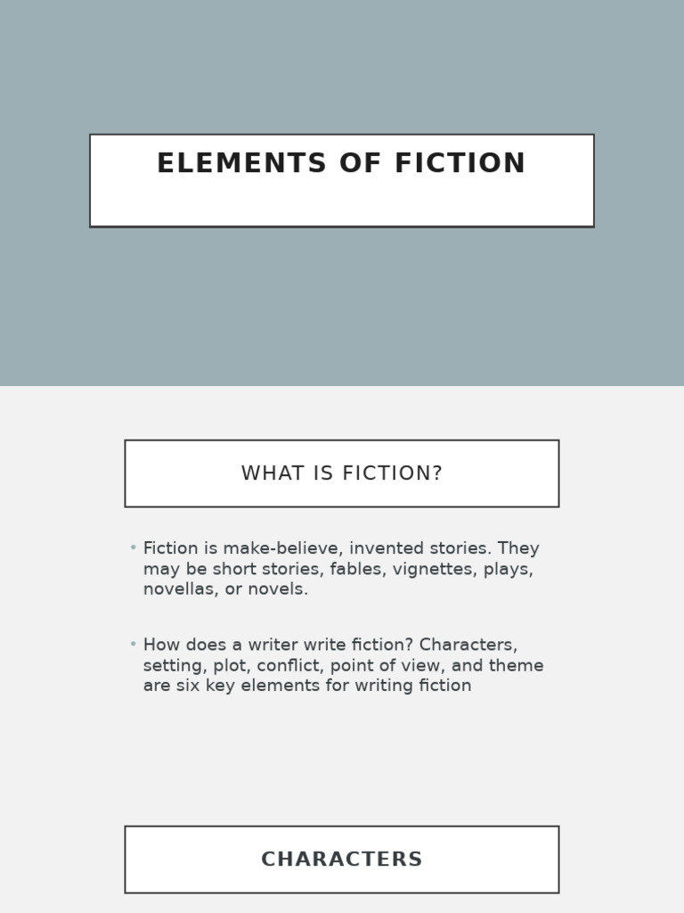Elements of Fiction - Second Version | PDF | Narration | Plot (Narrative)