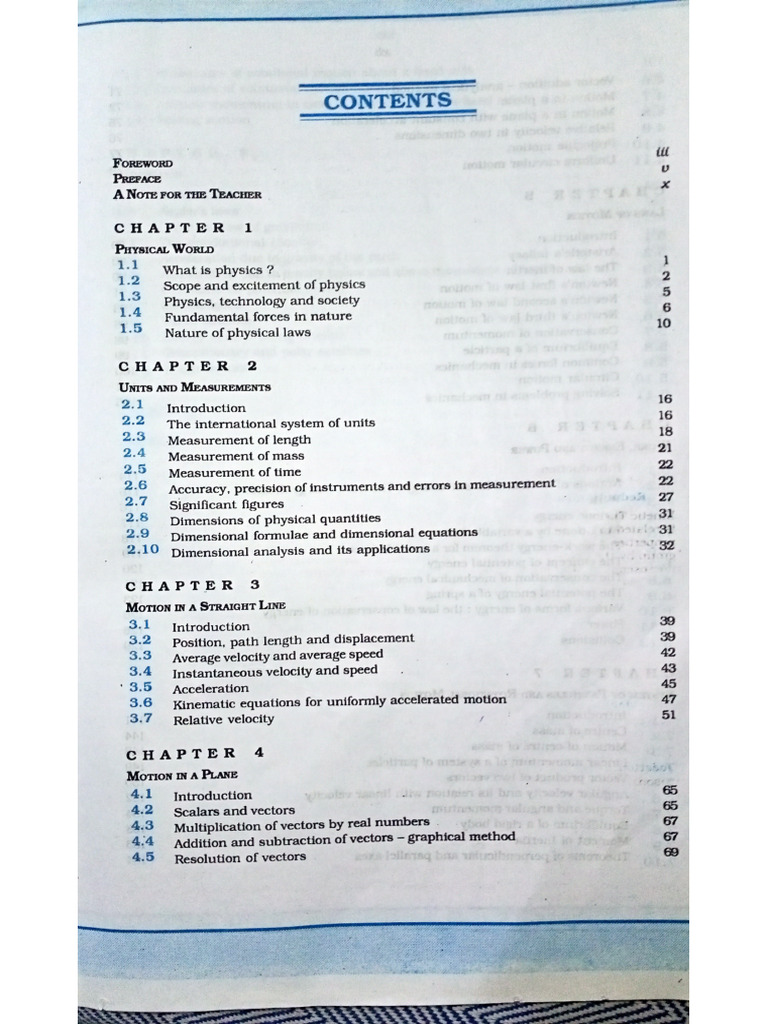 class 11 ncert physics chapters list | PDF