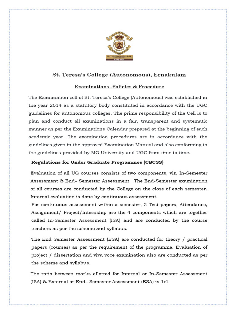 EXAMINATION-Policy | PDF | Thesis | Educational Stages