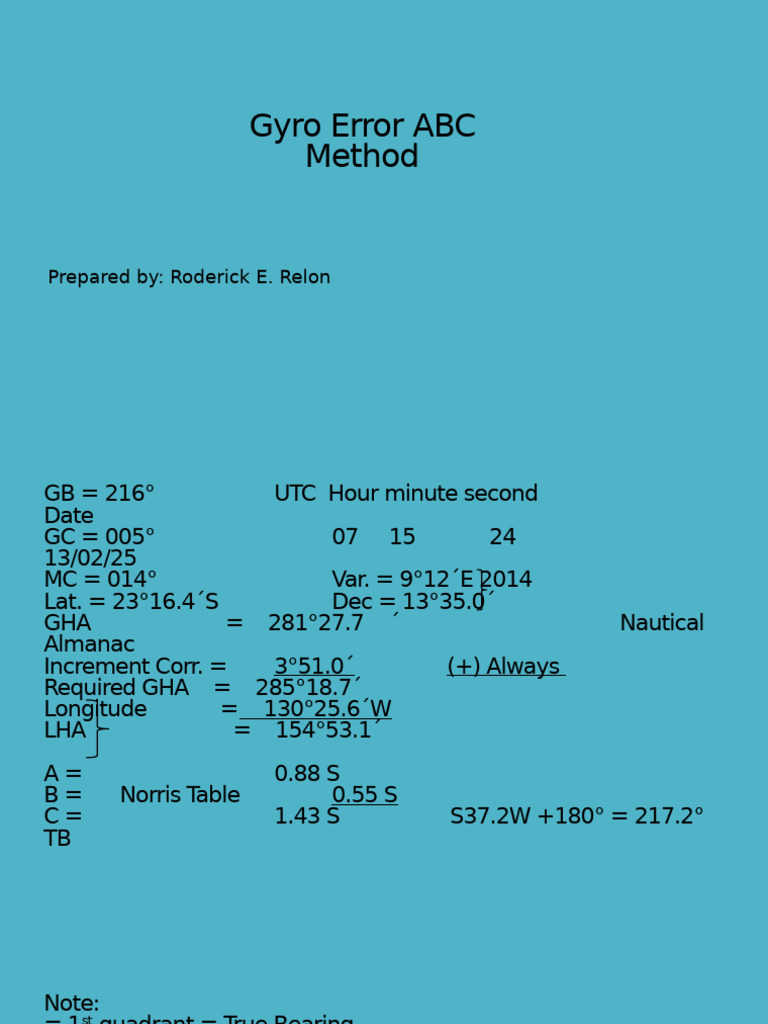 Gyro Error ABC Method | PDF
