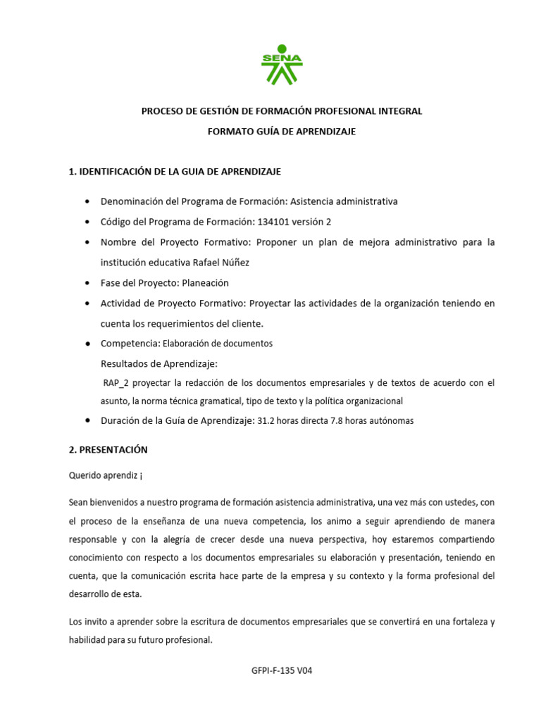 08 - Guia - Rap - 2 - Elaboración de Documentos | PDF | Aprendizaje