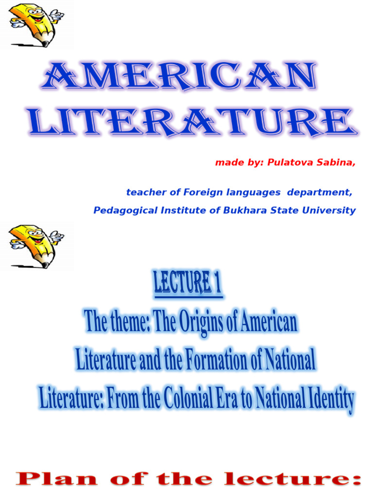 American Literature Lecture 1 | PDF | American Literature