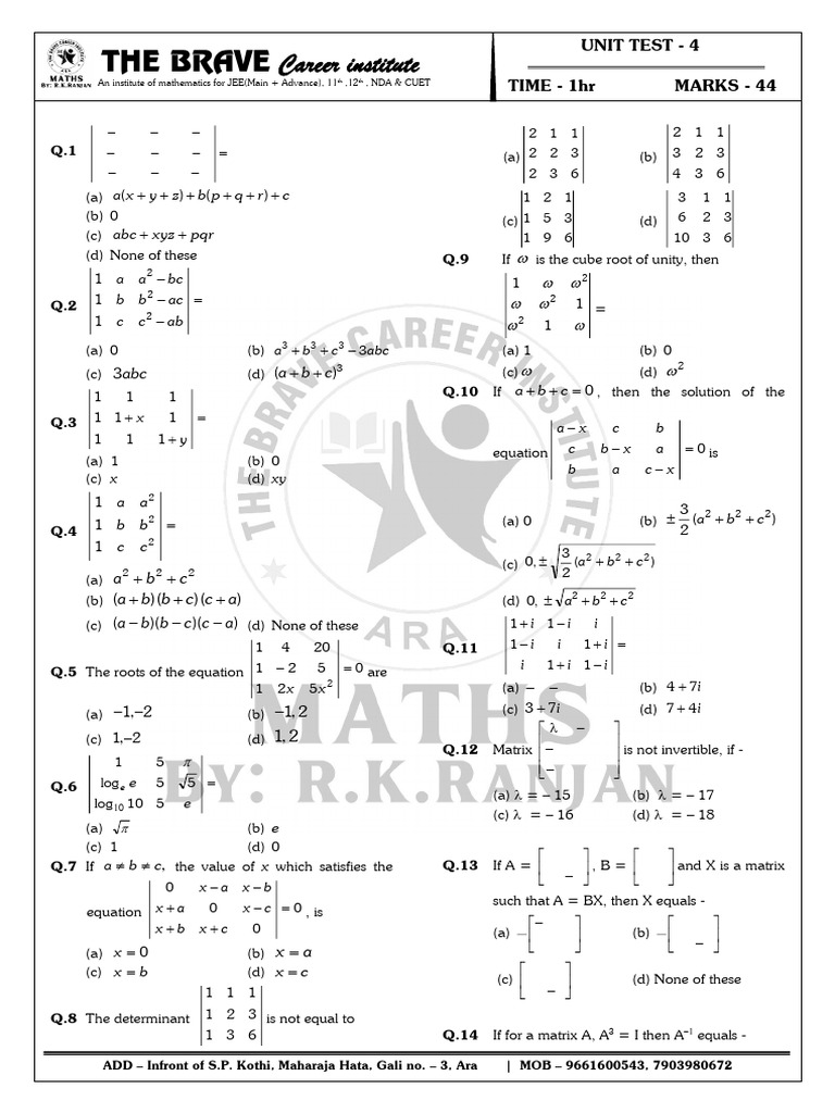 Year 6 Maths Test: Brave Maths Practice | PDF | Linear Algebra ...