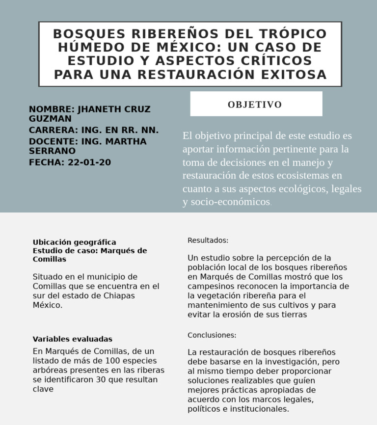 BOSQUES RIBEREÑOS DEL TRÓPICO HÚMEDO DE MÉXICO, Presentacion | PDF