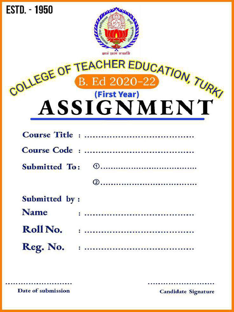 Assignment front page design | PDF