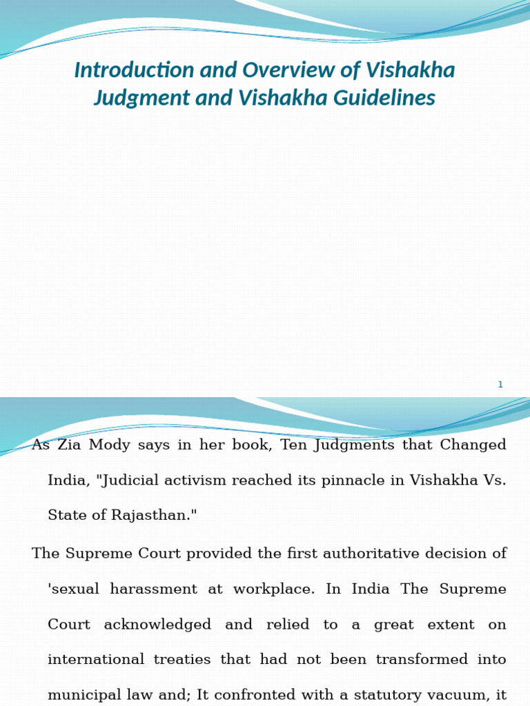 Vishakha Guidlines | PDF | Sexual Harassment | Justice