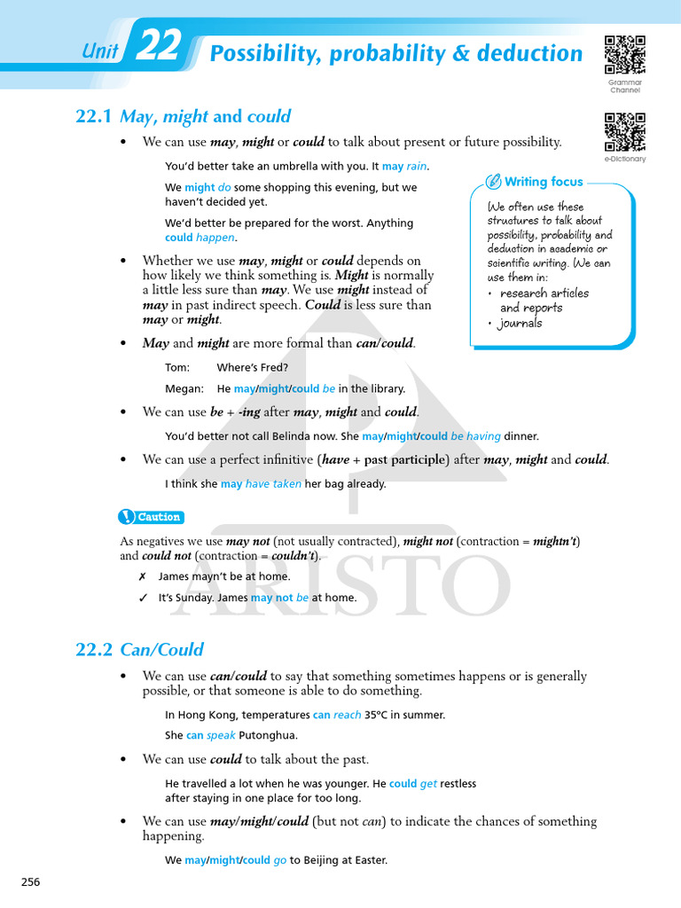 U22 - Possibility, Probability & Deduction | PDF | Linguistics | Grammar