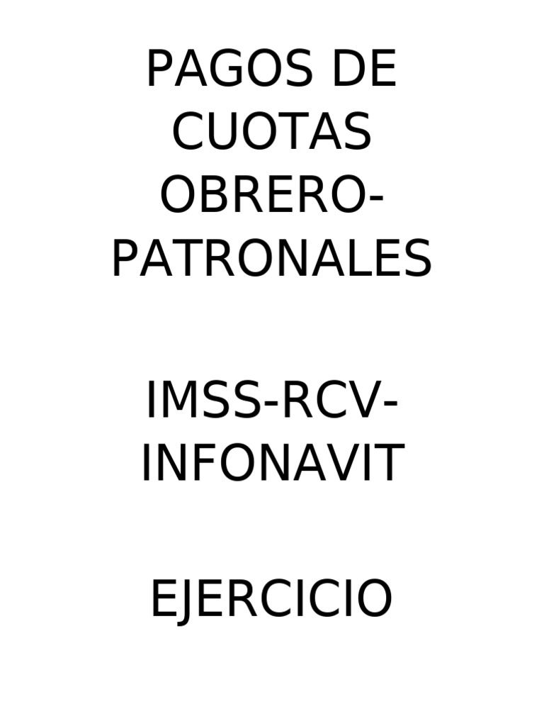 Formato Imss RCV Infonavit | PDF