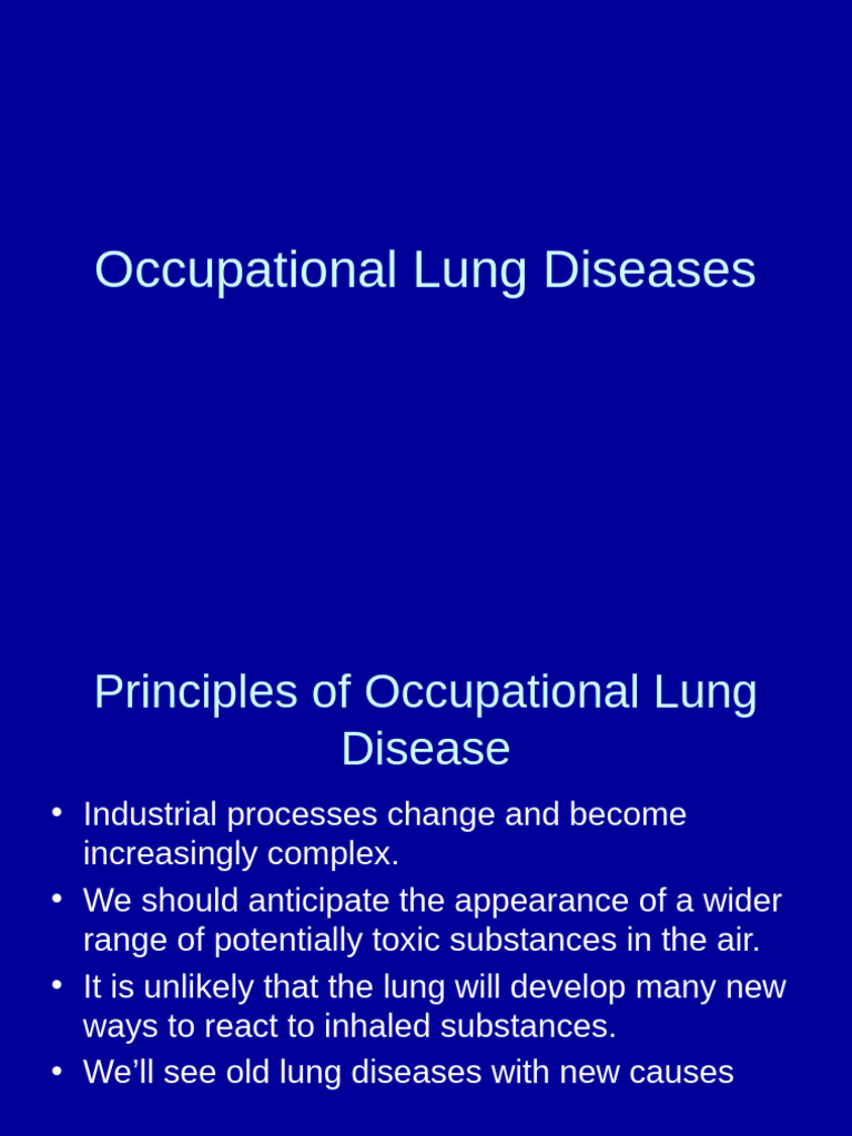 Occupational Lung Dz | PDF | Lung | Cough