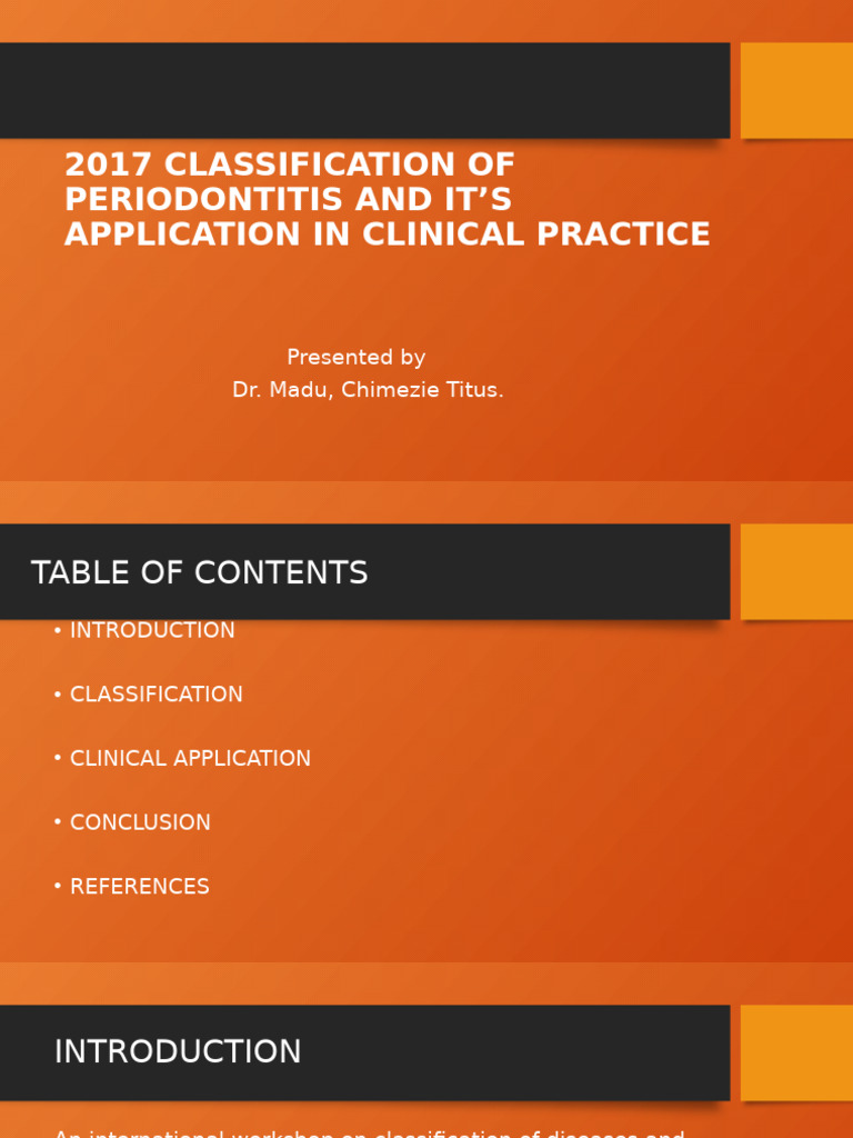 2017 Classification of Periodontitis and It's Application in Clinical ...