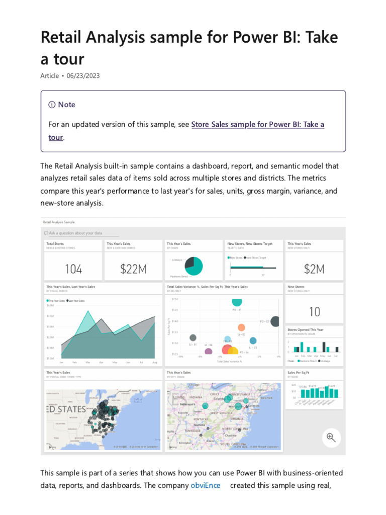 Retail Analysis Sample For Power BI - Take A Tour - Power BI ...