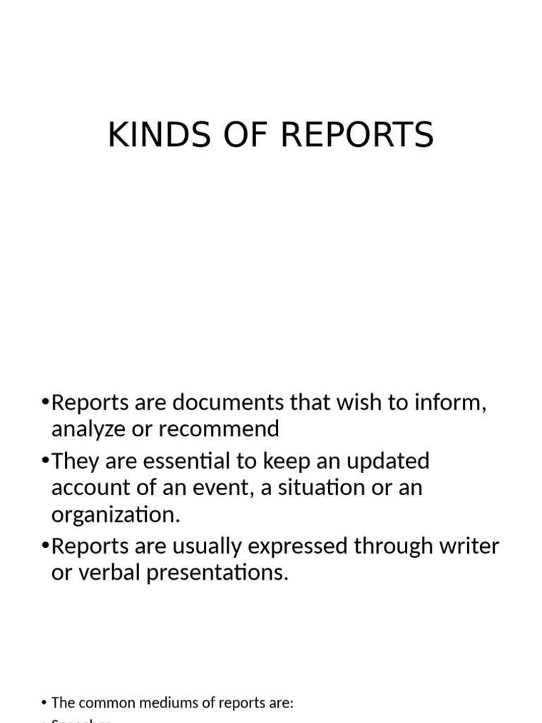 Types of Formal Reports Explained | PDF