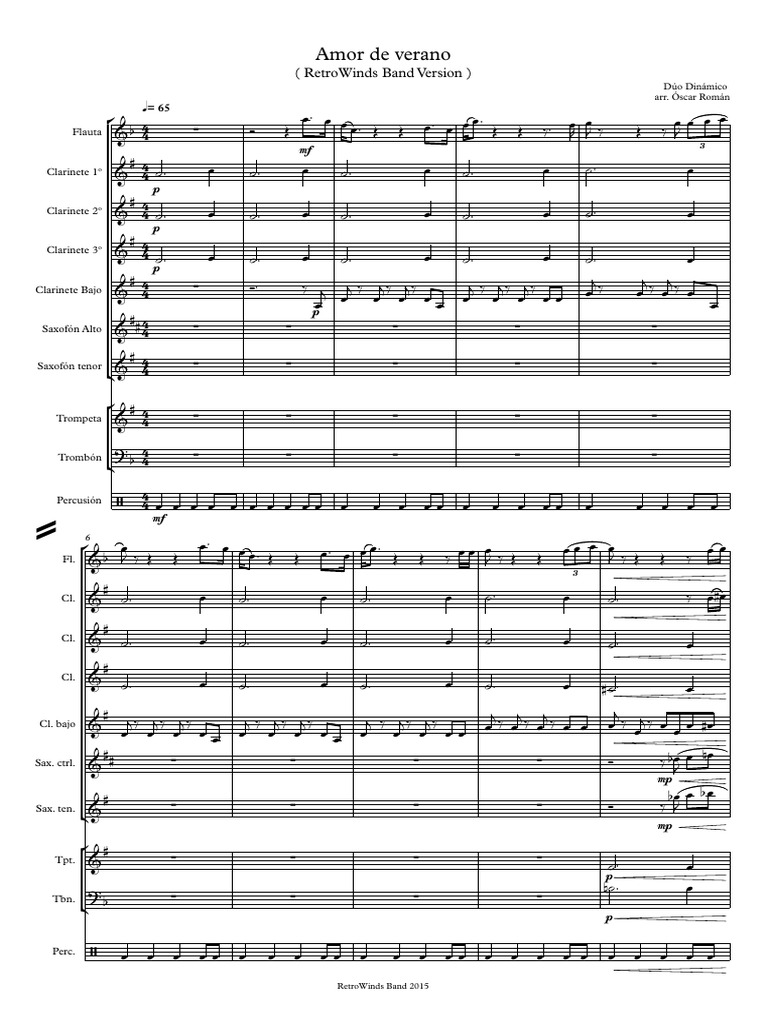 Amor de Verano - Dúo Dinámico Arr. | PDF