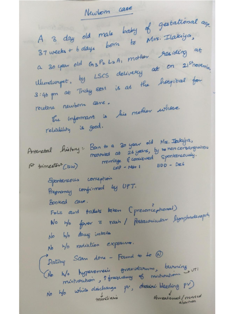 Newborn Case History | PDF