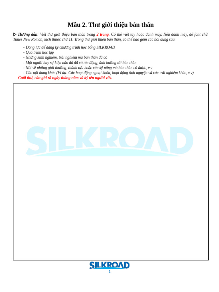 (Mau 2) - Thu Gioi Thieu Ban Than .2m | PDF