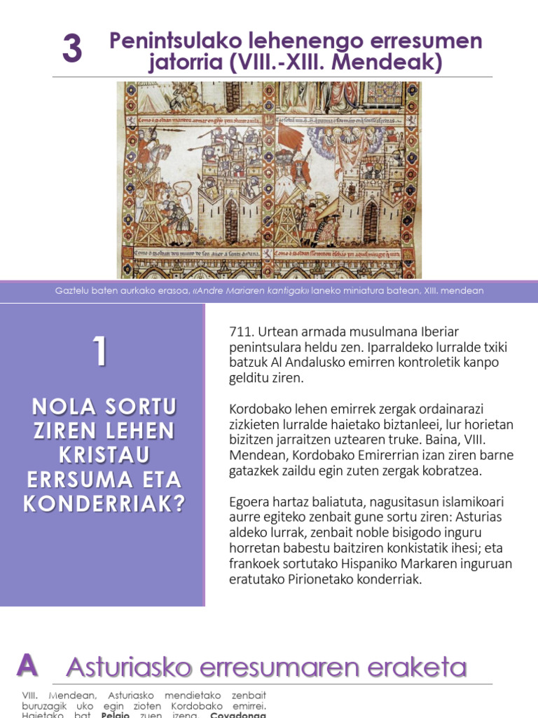 DBH2 Historia Penintsulako Lehenengo Erresumen Jatorria (VIII.-xiiI. Mendeak) | PDF