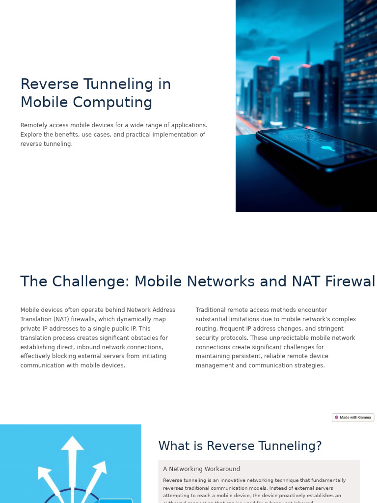 Reverse Tunneling In Mobile Computing Pdf Computer Network Secure Shell