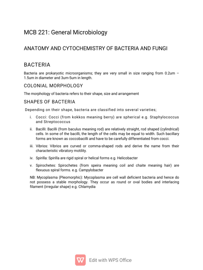 Anatomy of Bacteria and Fungi | PDF | Ribosome | Cell Membrane