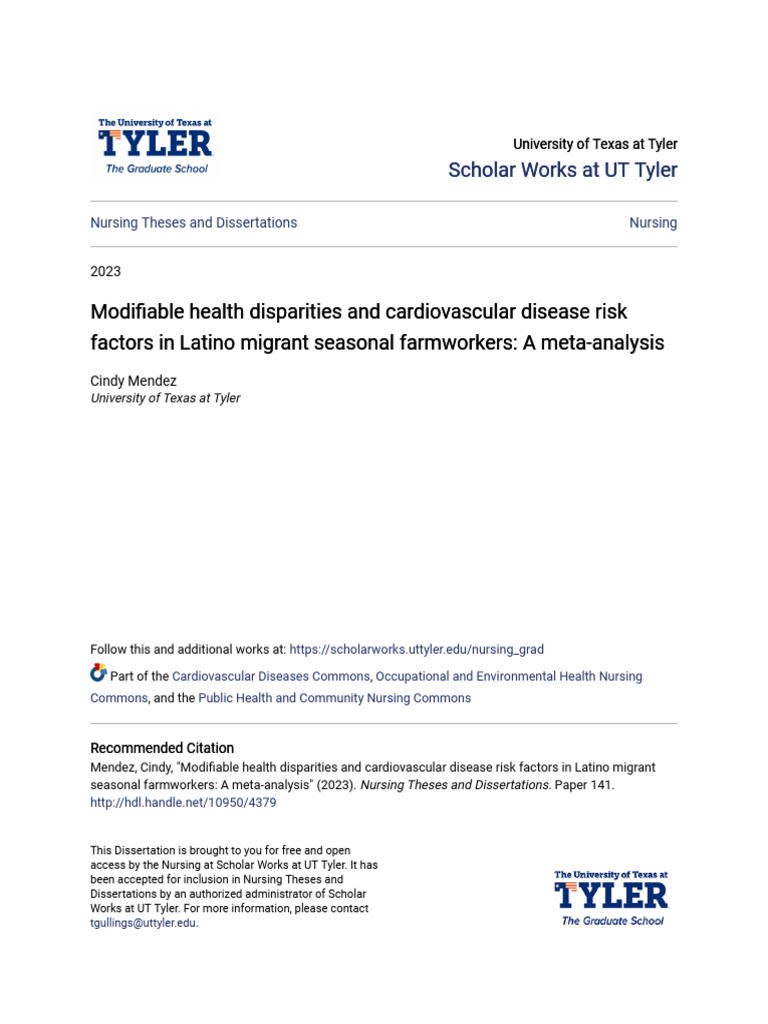 Modifiable Health Disparities and Cardiovascular Disease Risk Fac | PDF ...