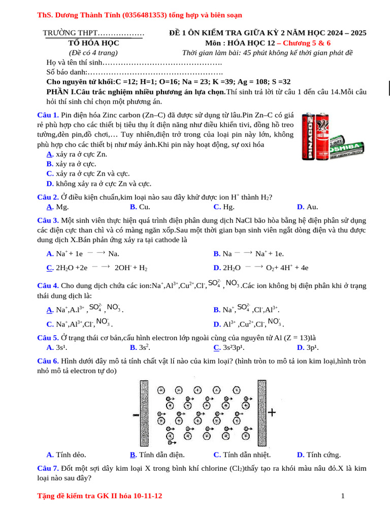 8 de KTGK 2 Hoa 10-11-12. CTM | PDF