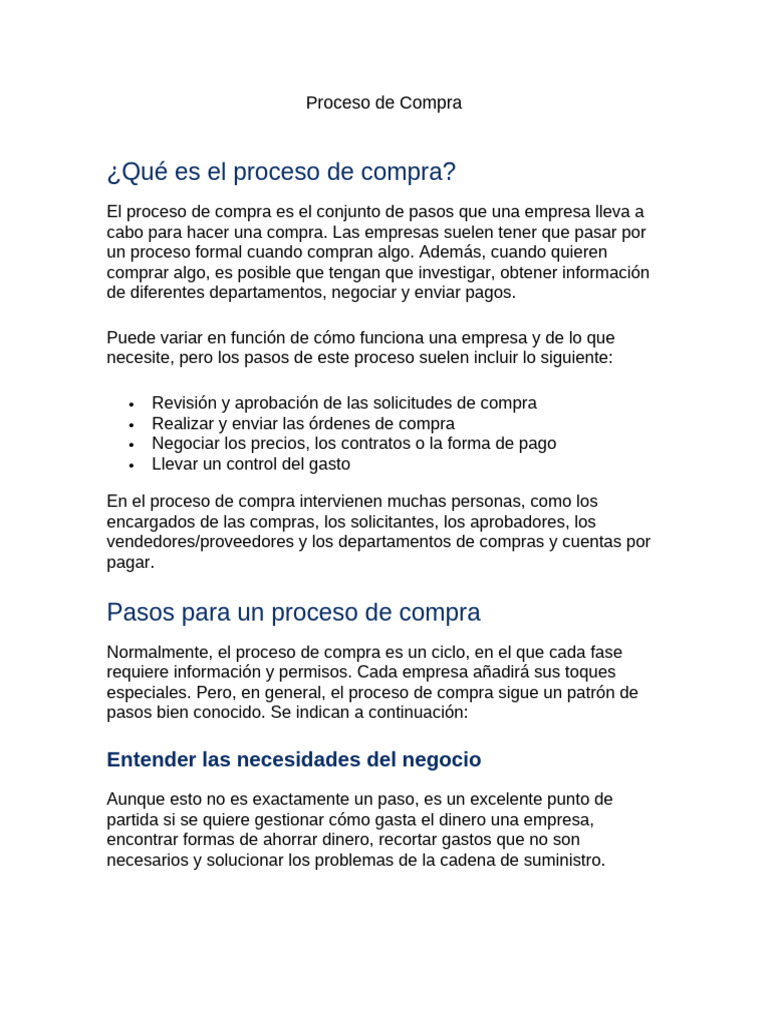 Proceso de Compra | PDF | Business | Economias