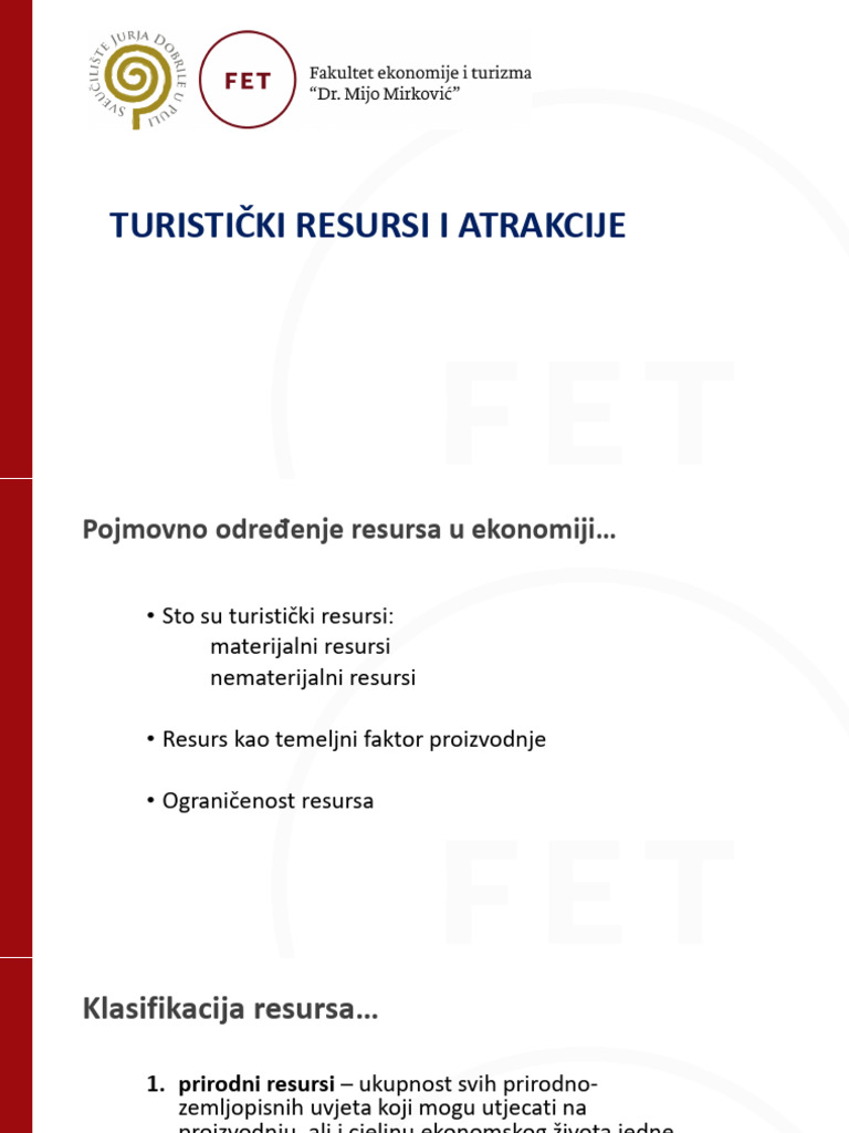 1. Turistički resursi | PDF