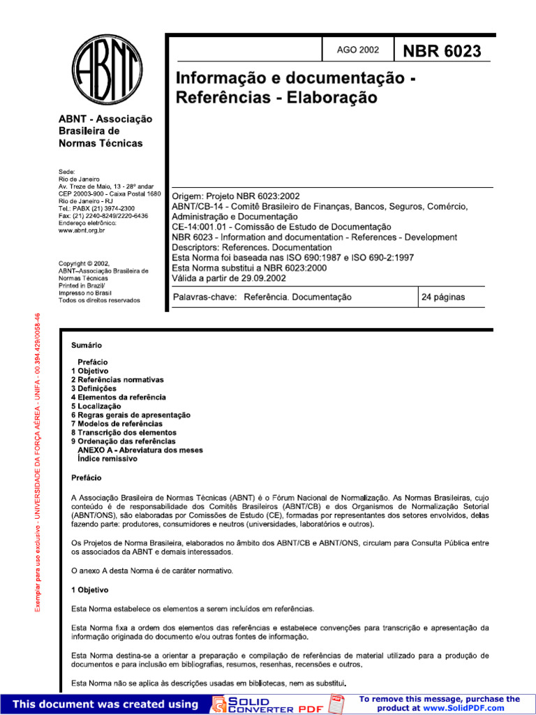Norma Abnt 6023 | PDF