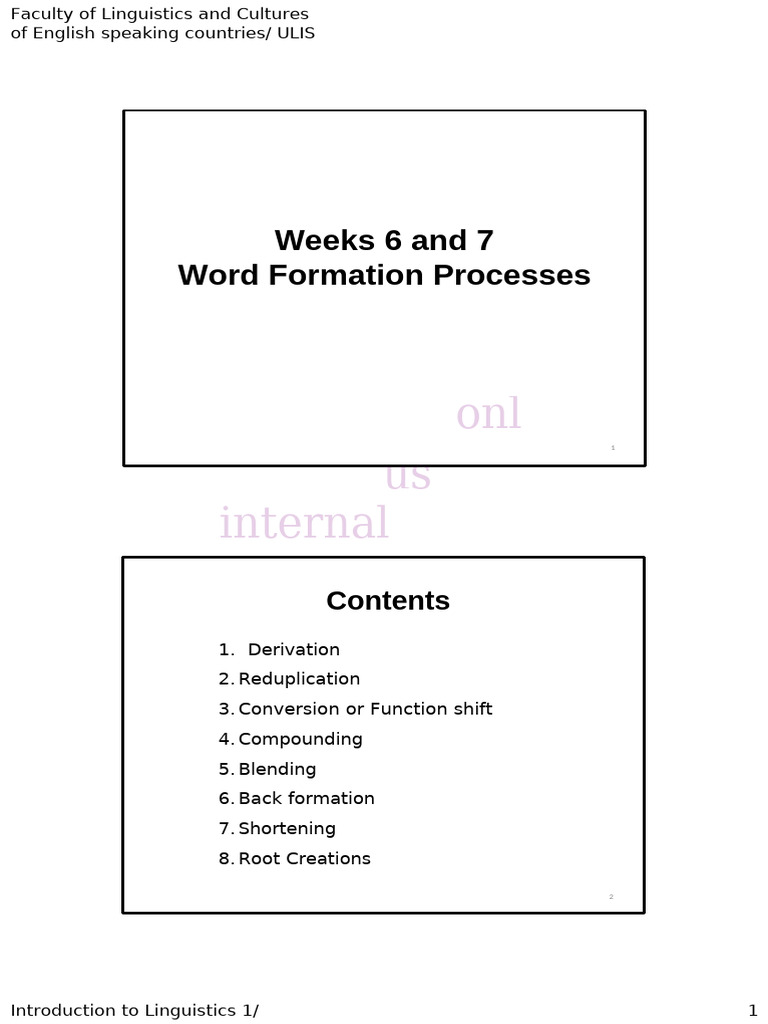 L06 - Morphology Word Formation | PDF | Word | English Language