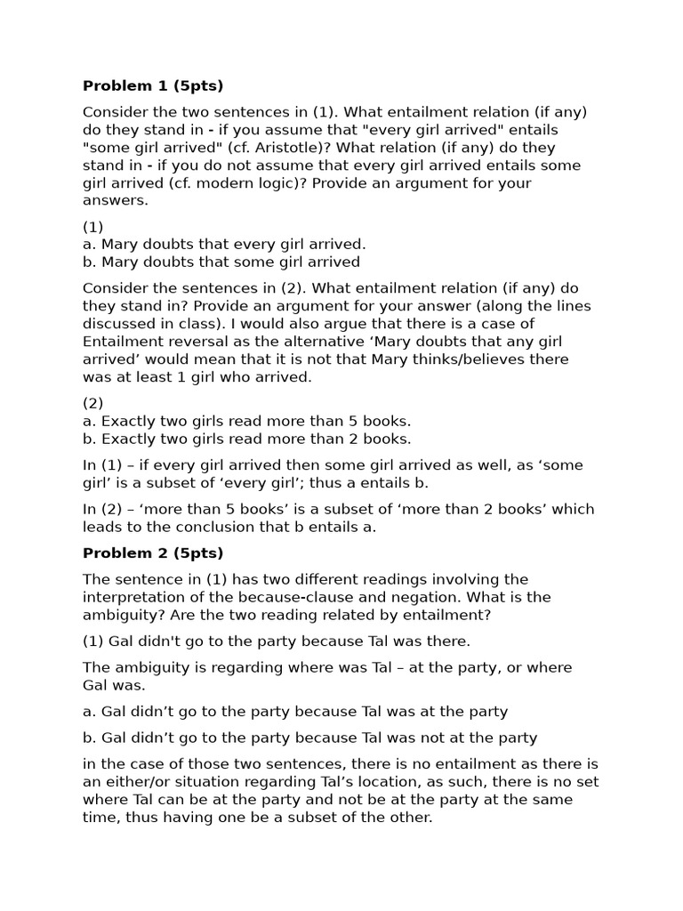 Problem Set Pragmatics | PDF