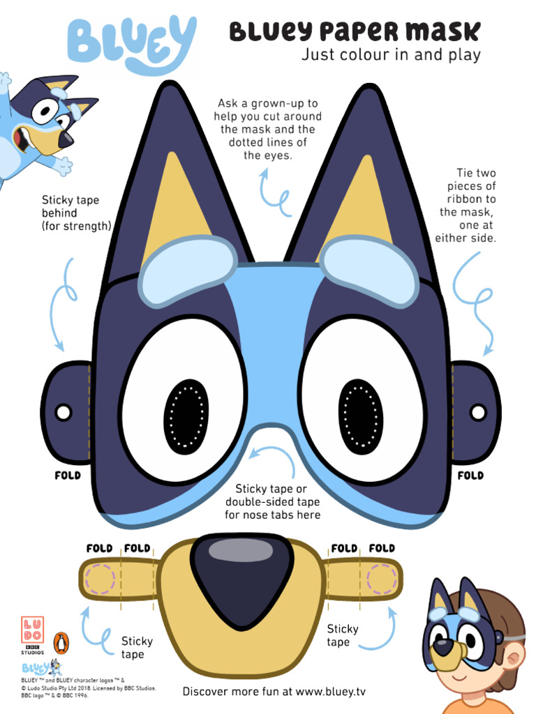 Bluey Bingo Paper Mask Activity | PDF