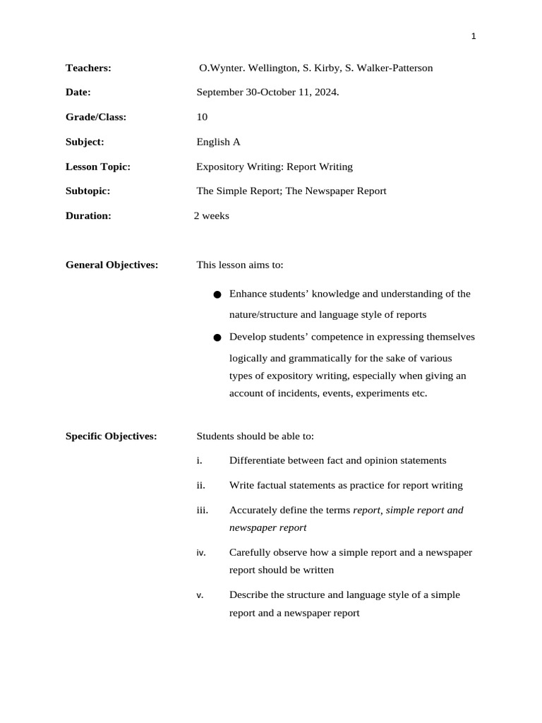 Expository Writing - Report. G10 | PDF | News | Human Communication