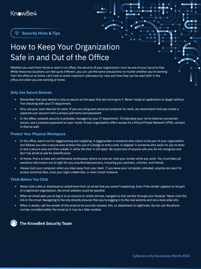 Security Hints and Tips Keep Org Safe in Out of Office | PDF | Login ...