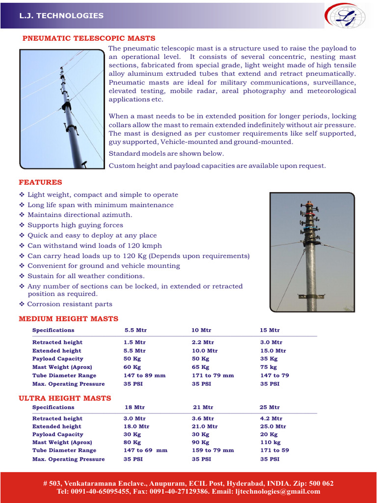 Pneumatic Telescopic Mast | PDF