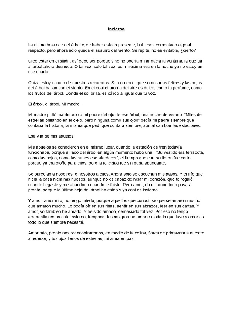 Reflexiones de amor en invierno | PDF